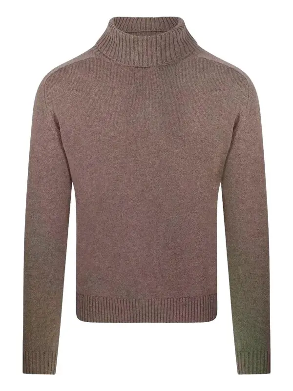 CASHMERE COMPANY Ribbed Roll-neck Sweater - Brown