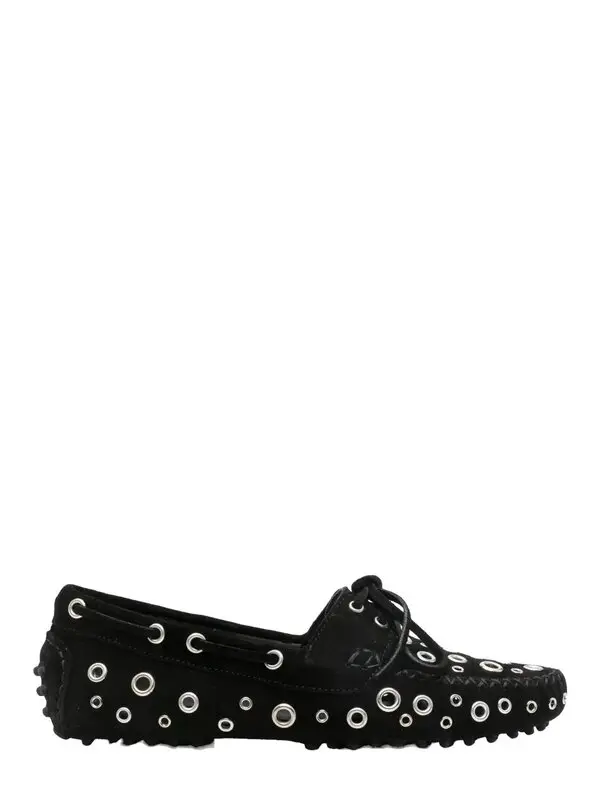 Gimaguas Eyelets Lace-up Loafers - Black