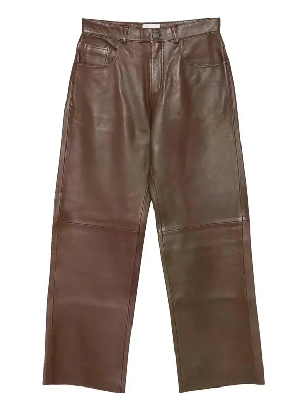 HAIKURE Leather Five-pocket Trousers - Brown