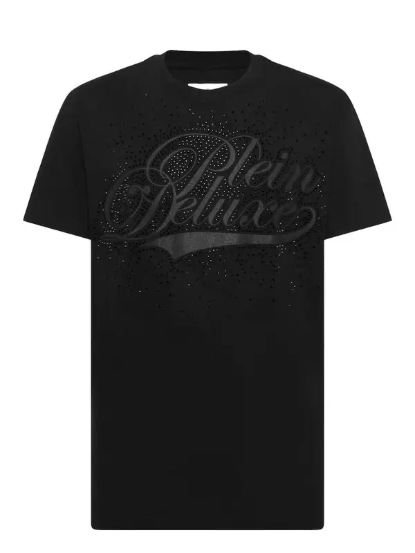 Philipp Plein Glittered-logo T-shirt - Black
