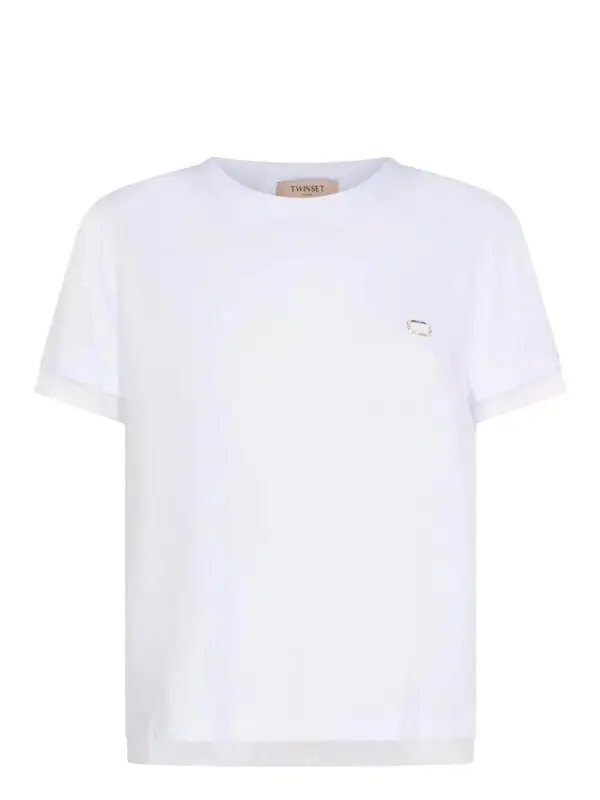 TWINSET Cotton T-shirt With Logo Detail - White