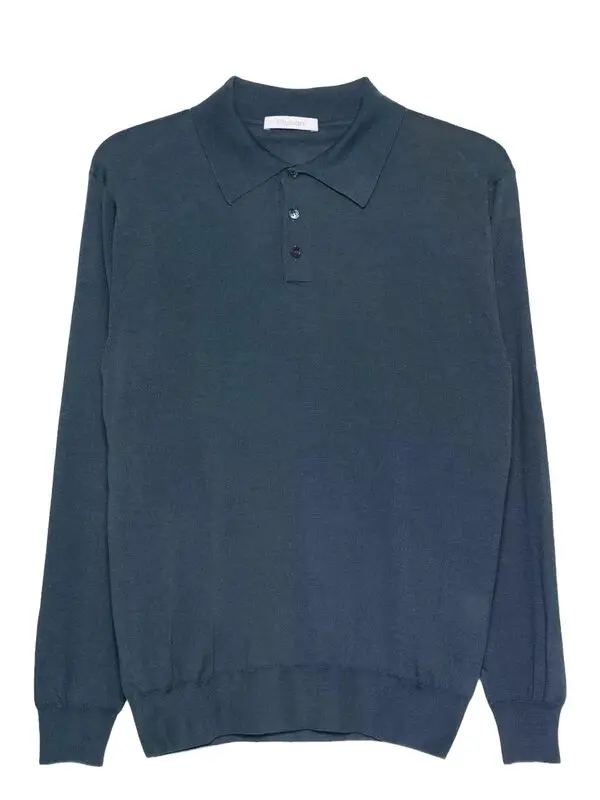 CRUCIANI Cashmere Blend Polo Shirt - Blue