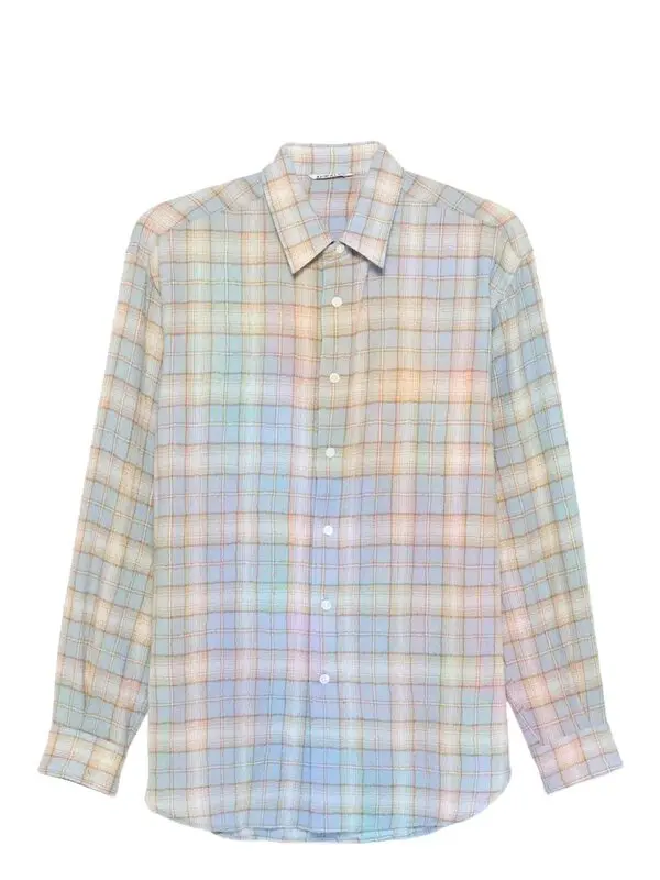 Auralee Airy Checked Shirt - Neutrals