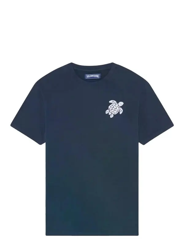 Vilebrequin Crew-neck Turtle-embroidery T-shirt - Blue