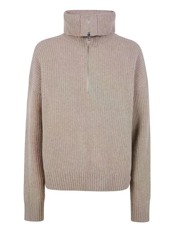 Filippa K Roll-neck Zip Sweater - Neutrals