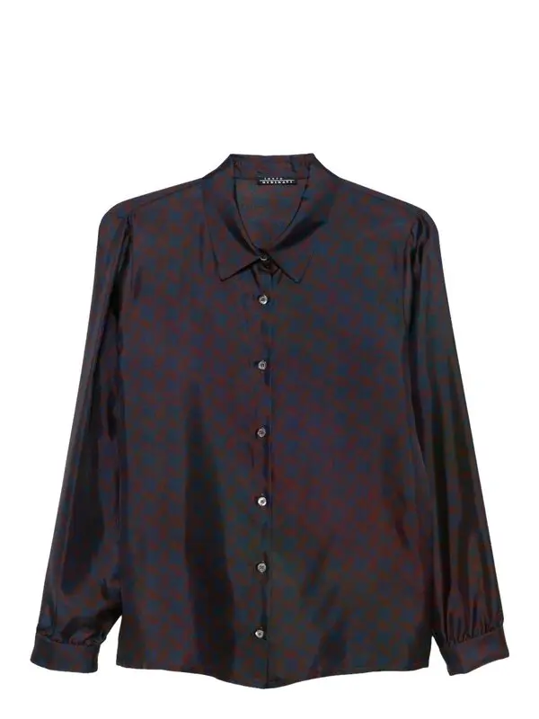 LAURA-URBINATI Trapezoidal-print Shirt - Blue