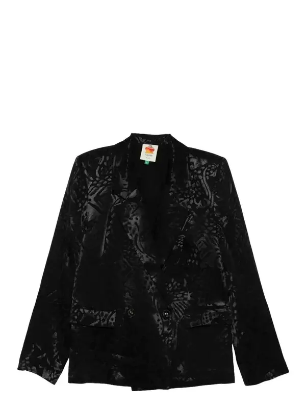 Farm Rio Double-breasted Blazer - Black