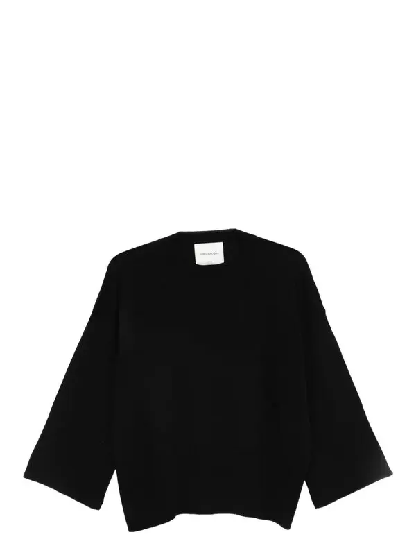 Laboratorio Capri Knitted Wide-sleeve Sweater - Black