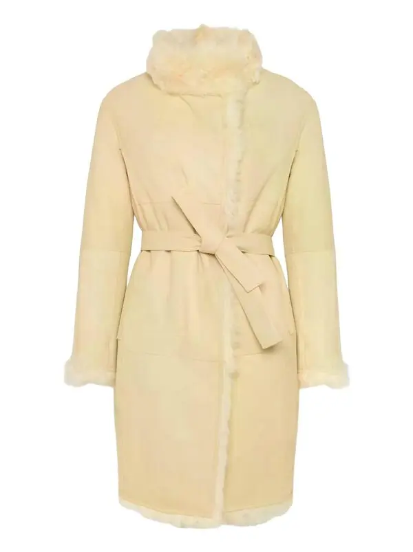 YVES SALOMON Toscana Lambskin Reversible Coat - Neutrals