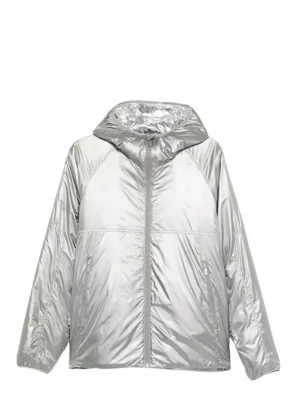 Herno Hooded Zipped Padded Jacket - Silver
