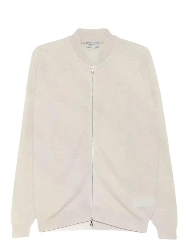 John Smedley Zipped-front Cardigan - Neutrals