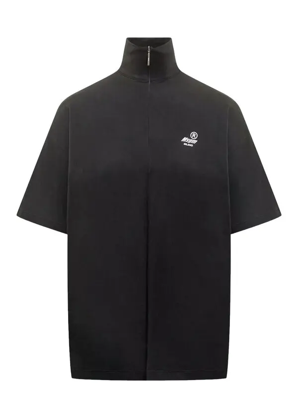 MSGM Half-zip T-shirt - Black