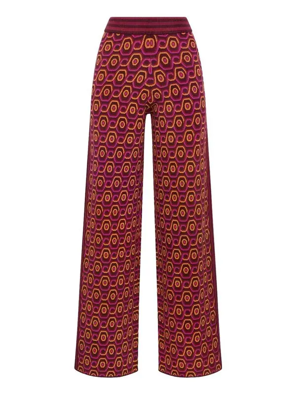 Malìparmi Geometric-pattern Wide-leg Trousers - Red