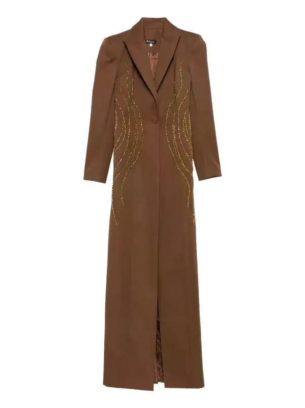 M.MARQUISE Roana Bead-embellished Coat - Brown