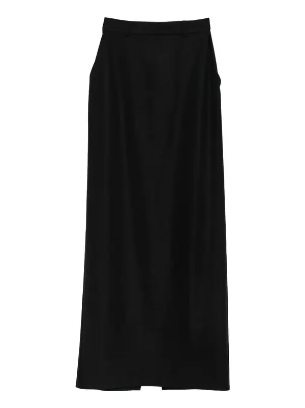 MEDEEA Wool Straight Skirt - Black