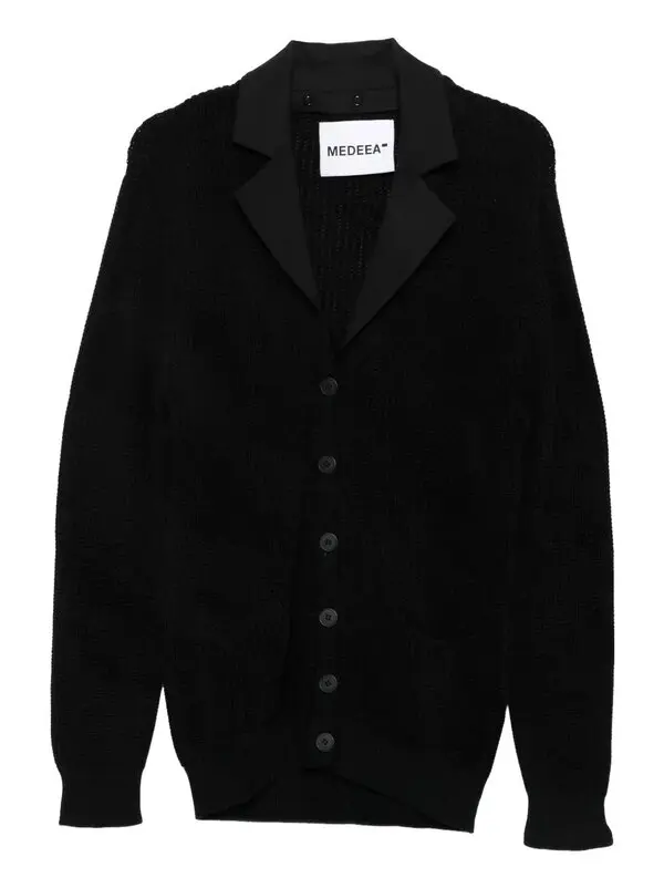 MEDEEA Notch-lapels Cardigan - Black