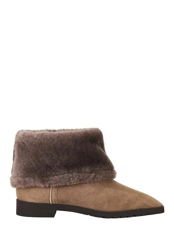 TOTEME Fold-down Shearling Boot - Taupe