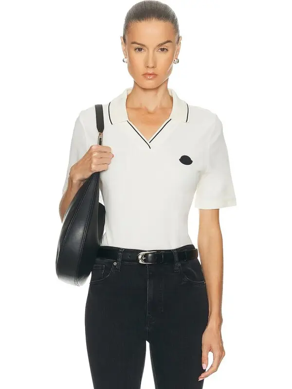 Moncler Polo Shirt - Silk White