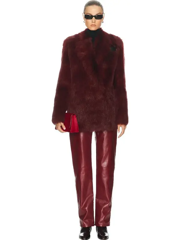 Khaite Willow Fur Jacket - Oxblood