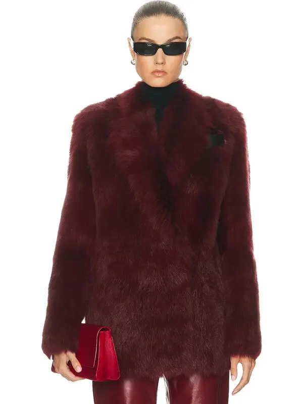 Khaite Willow Fur Jacket - Oxblood