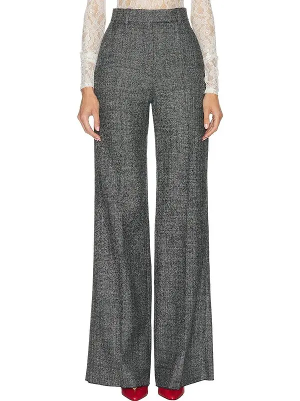 Valentino Garavani Wool Mouline Pant - Bianco & Nero