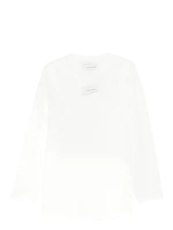 FENG CHEN WANG Label-detail Long-sleeved T-shirt - White