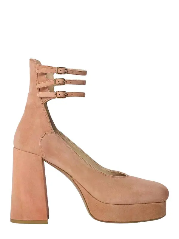 Chloé 100mm Leather Pumps With Straps - Pink