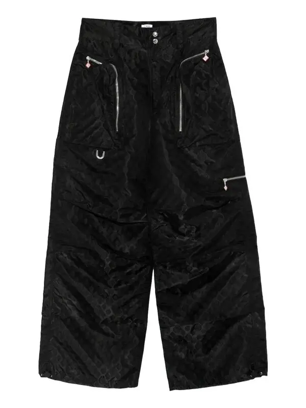 Casablanca Monogram Pattern Trousers - Black