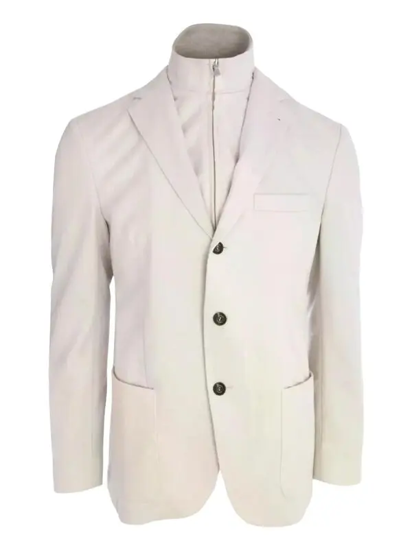 Eleventy Layered Single-breasted Blazer - Neutrals