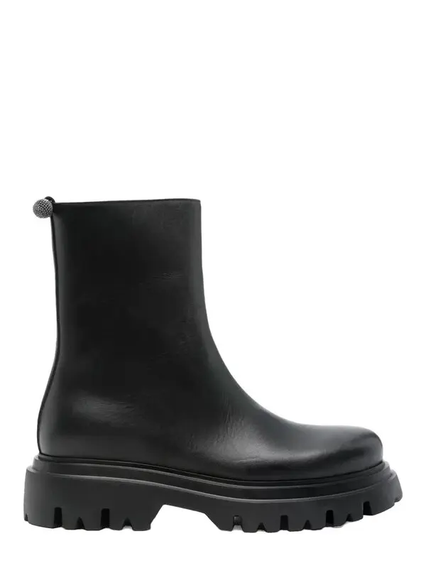 Fabiana Filippi Leather Side-zip Boots - Black