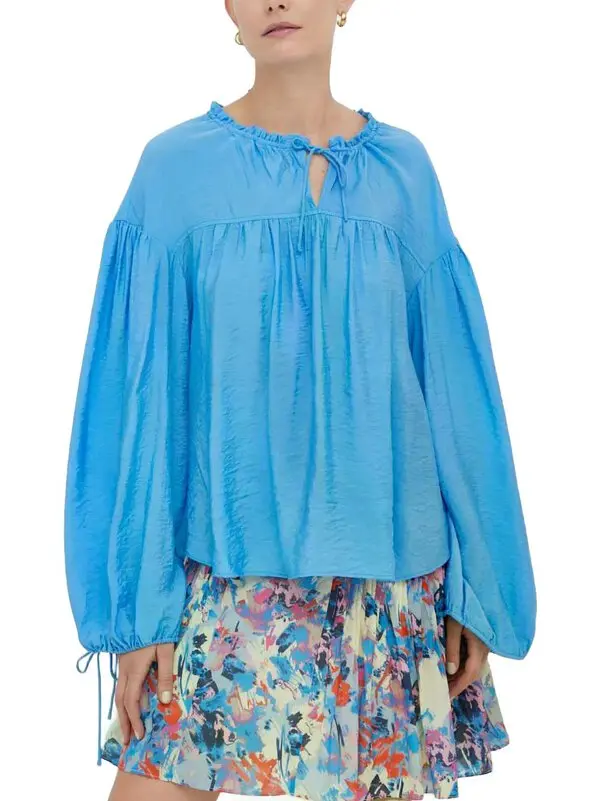 Day Birger Et Mikkelsen Ruffled Tie Blouse - Blue