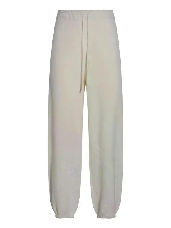 Fabiana Filippi Sequin-embellished Drawstring Trousers - Neutrals