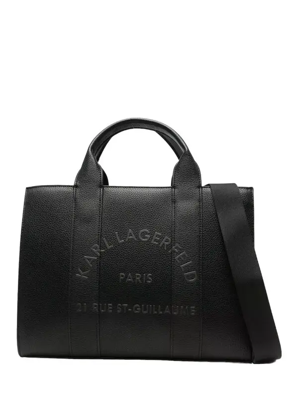 Karl Lagerfeld Rue St-guillaume Logo Tote Bag - Black