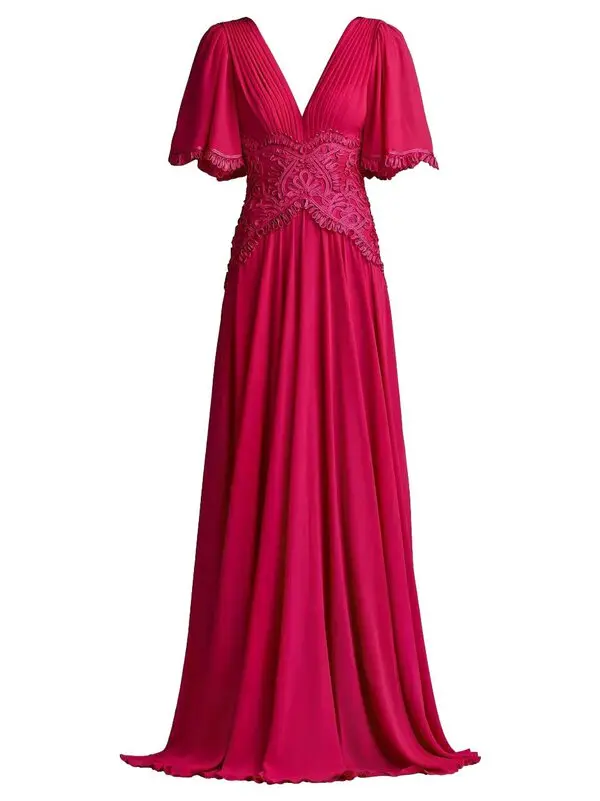 Tadashi Shoji Indira Embroidered Maxi Dress - Pink