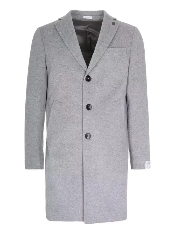 BRERAS MILANO Single-breasted Wool Coat - Grey