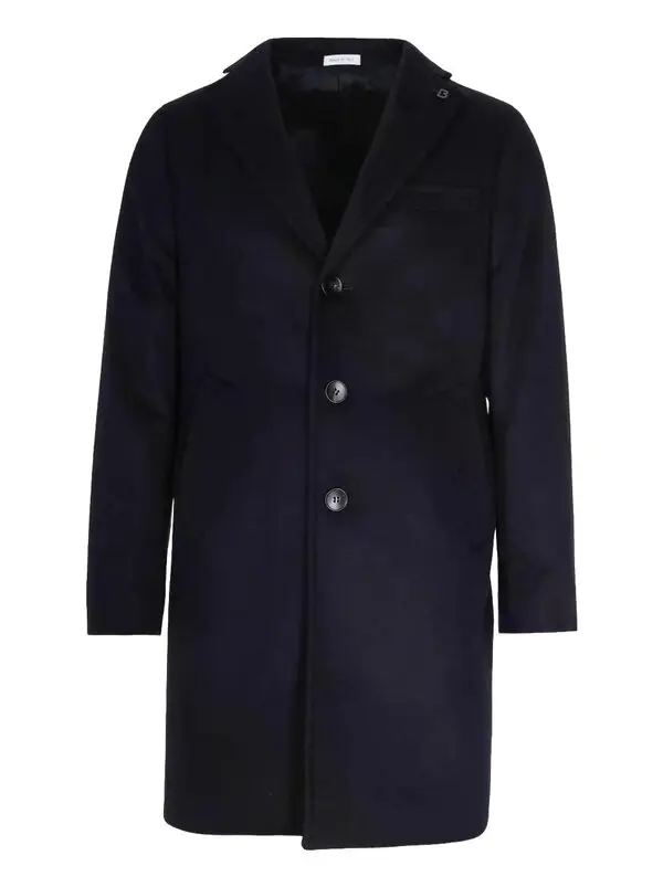 BRERAS MILANO Single-breasted Wool Coat - Blue