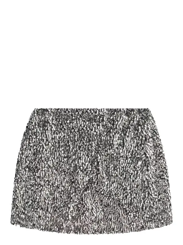 AREA Crysta-cluster Sequin Mini Skirt - Silver