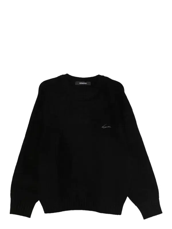 SONGZIO Knight-embroidered Jumper - Black