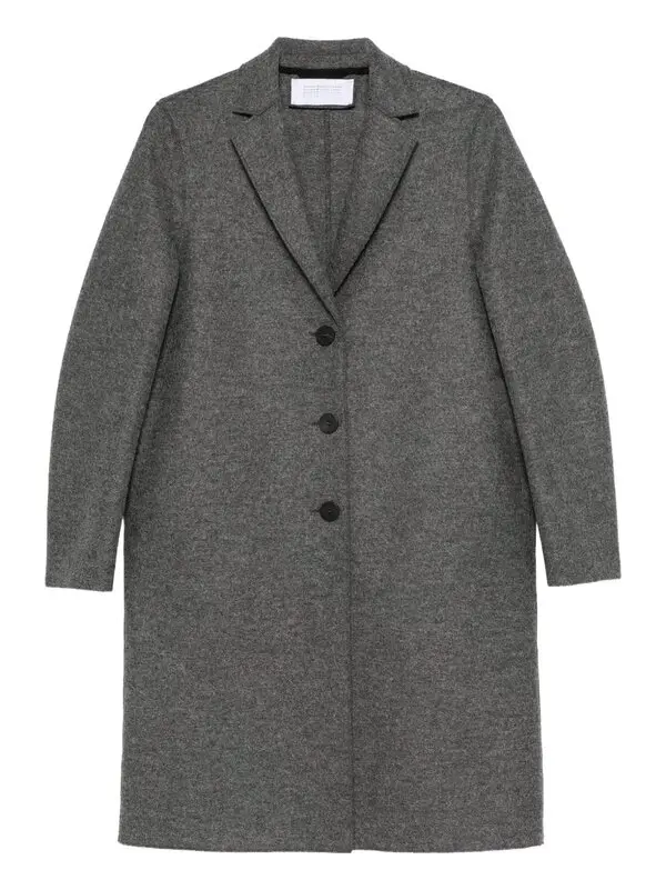 Harris Wharf London Buttoned Single-breasted Coat - Grey