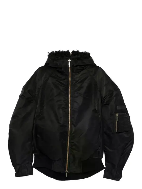 FENG CHEN WANG Hooded Zip Coat - Black