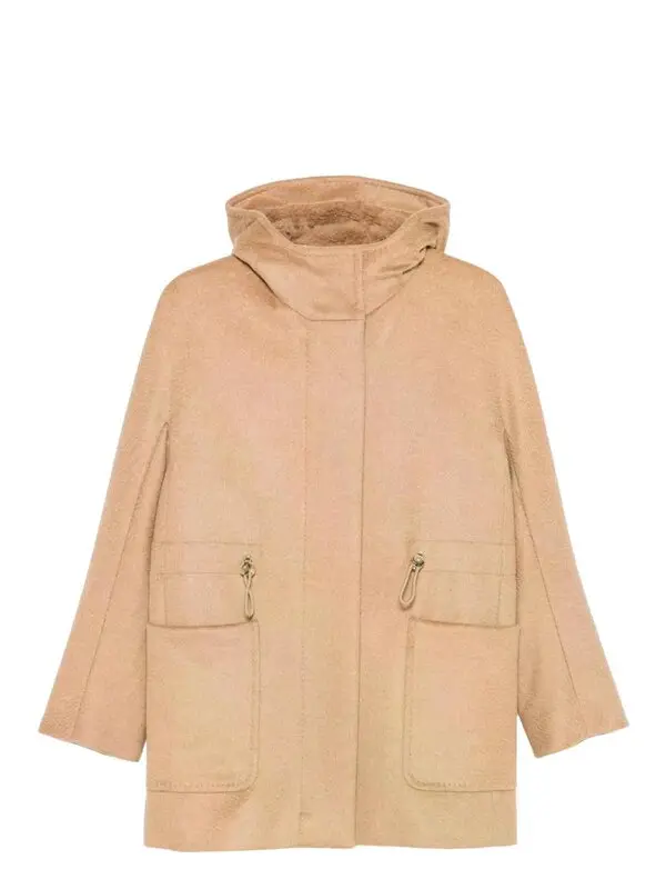 Max Mara Drawstring-waist Hooded Coat - Brown