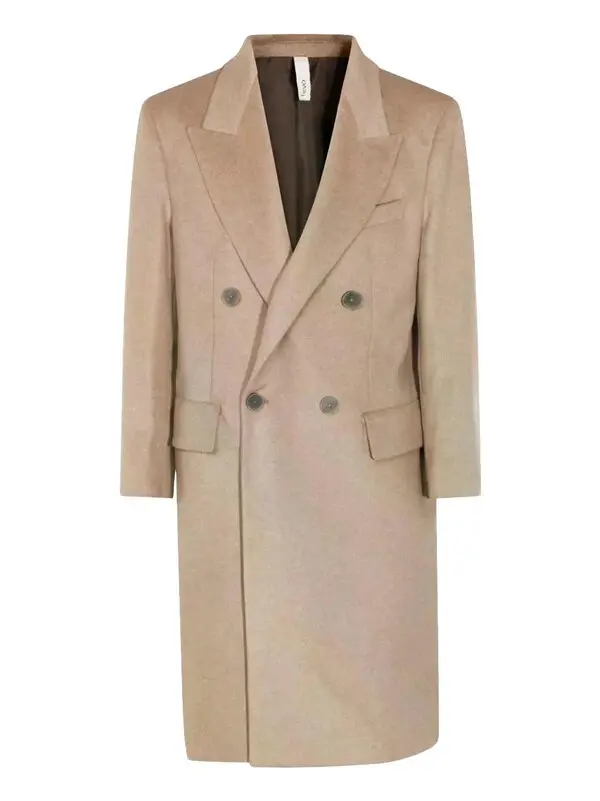 HEVO Double-breasted Wool Coat - Neutrals