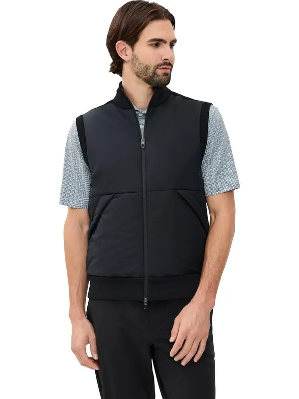 Ralph Lauren Merino Coolmax Nylon Full Zip Sweater Vest - Black Combo