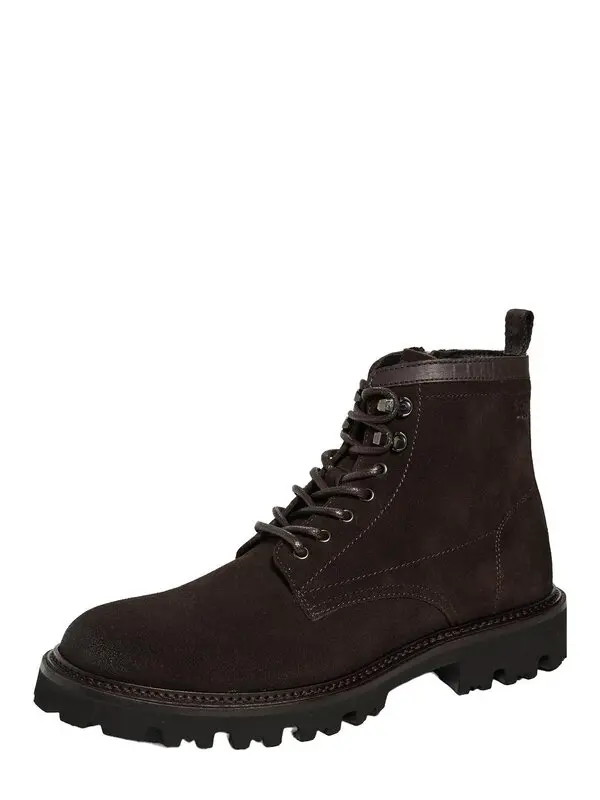 Hugo Boss Jolyo Lace-up Suede Boots - Dark Brown