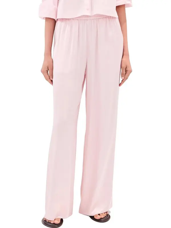 LE BOP Arden Satin Pants - Pale Pink