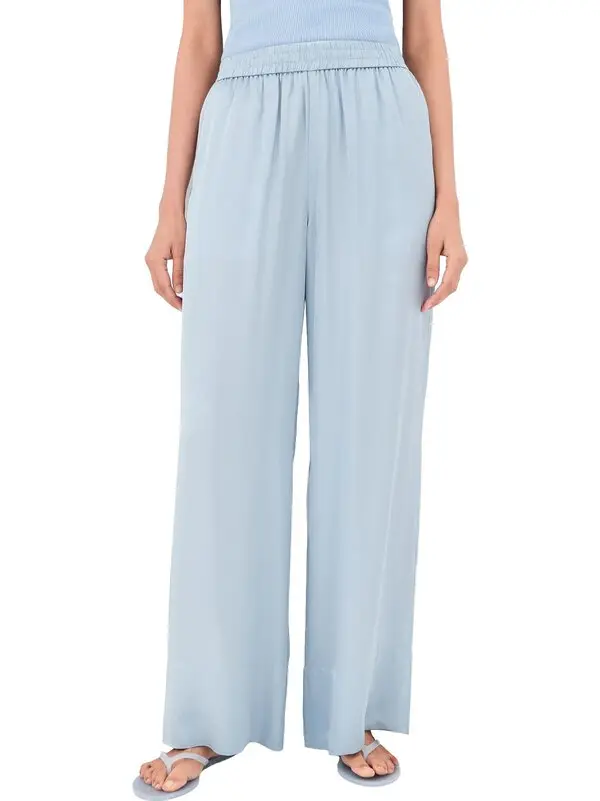 LE BOP Arden Satin Pants - Sky