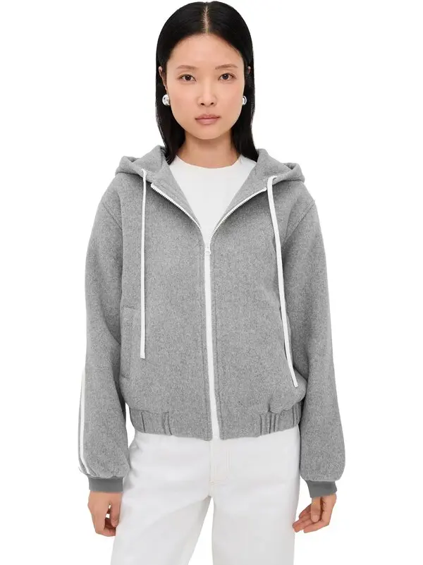 Still Here Boyfriend Zip Jacket - Grey
