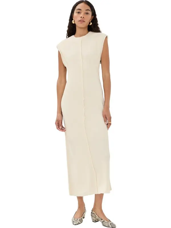 Ami Crepe Midi Dress - Ivoire