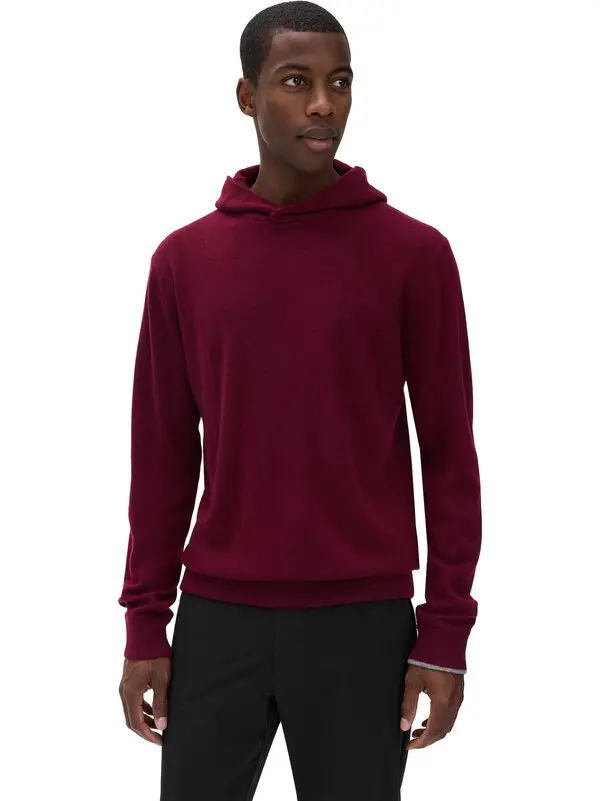 Greyson Koko Cashmere Blend Hoodie Sweater - Dark Anthurium
