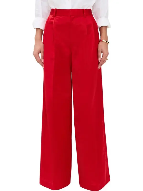 Polo Ralph Lauren Viscose Satin Woven Standard Pants - Red